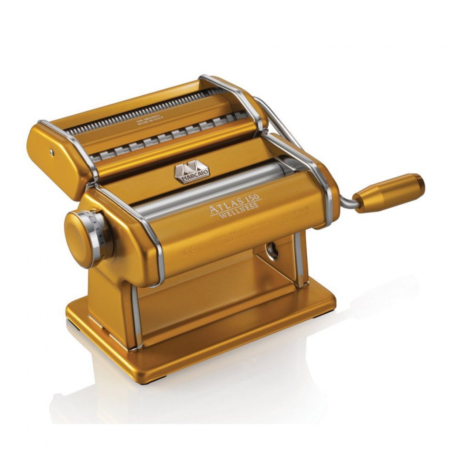 Marcato Atlas 150 Wellness gelb Nudelmaschine - nudelmaschinen-vergleich.de